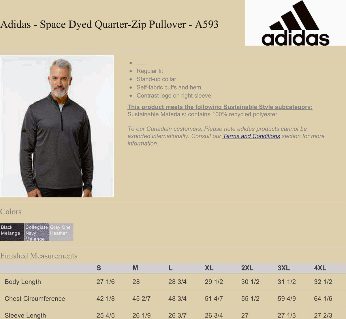 Adidas - Space Dyed Quarter-Zip Pullover - A593 $76.98-$79.98 – Irish ...